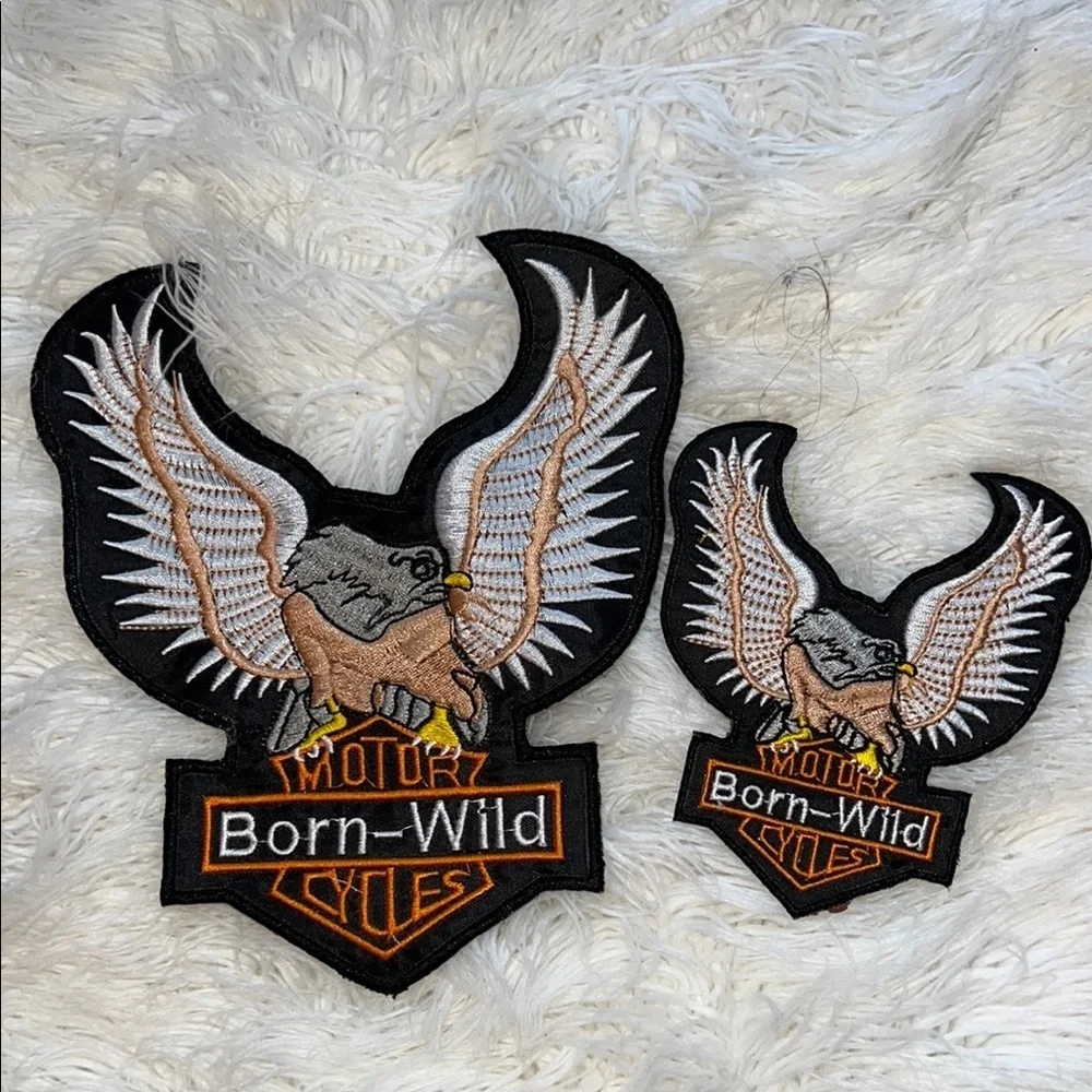 Other | Born Wild Motorcycle Moto Biker Patches Set Of 2 | Poshmark